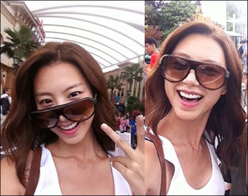 太陽眼鏡佔了朴秀真臉1/2 - Kpopn