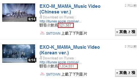 EXO "MAMA" MV 的好成績 - Kpopn