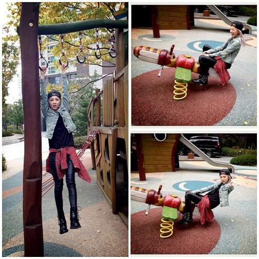 在公園開心玩耍的Dara, CL - Kpopn